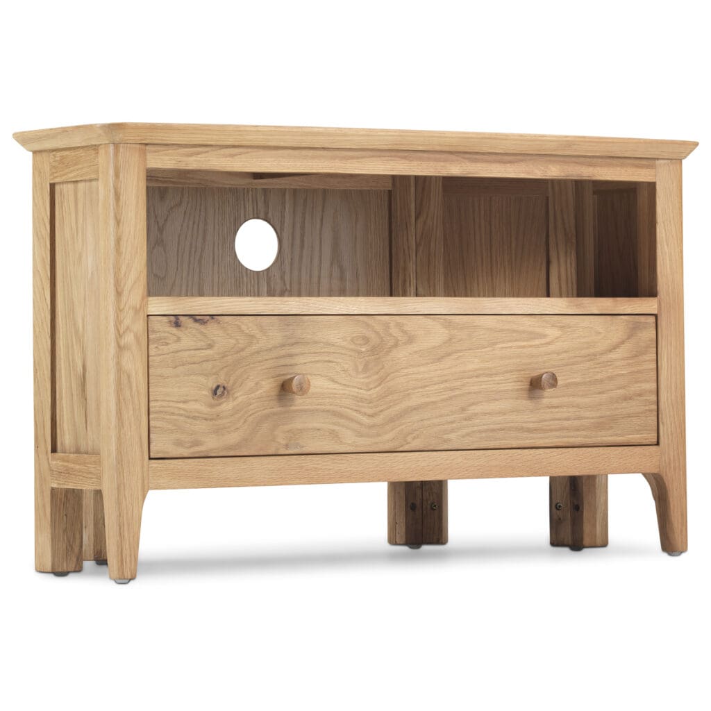 Oxford Corner Tv Unit +Drawer - Oak and Pine Online