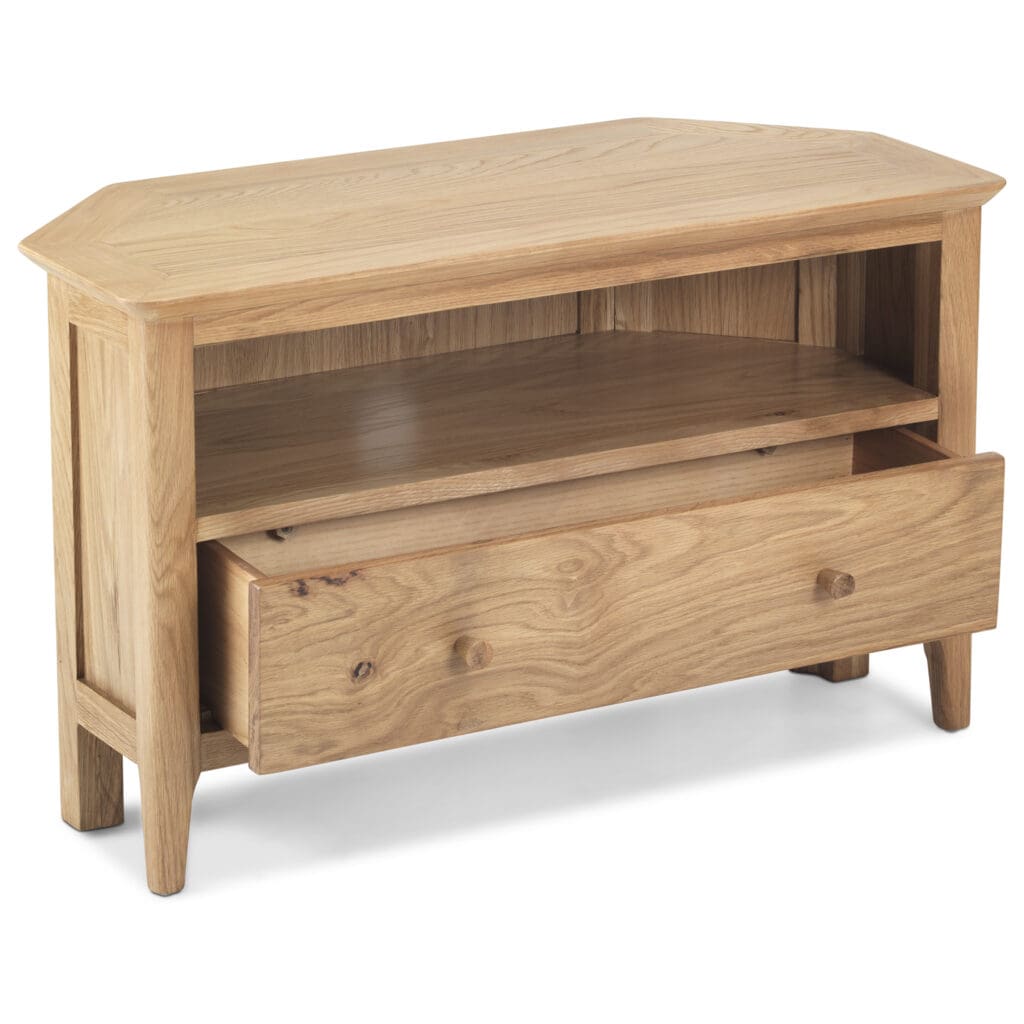 Oxford Corner Tv Unit +Drawer - Oak and Pine Online